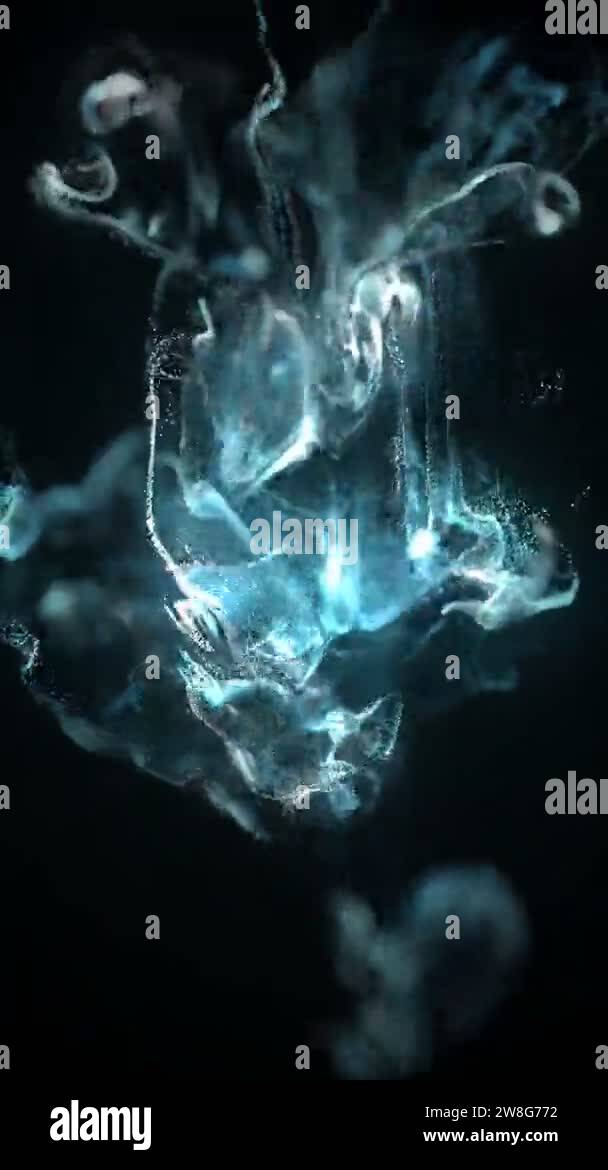 Abstract motion background of shining particles, digital wave ...