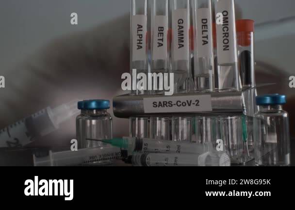 Laboratory Test Tubes Labelled Alpha Gamma Delta Beta And Omicron ...