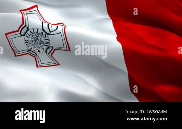 Malta flag video waving in wind. Realistic Maltese Flag background ...