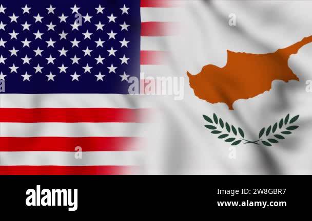 The United States of America and Cyprus flag. The USA and Cyprus Mixed ...