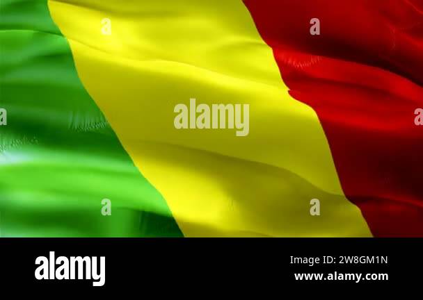 Mali flag Motion Loop video waving in wind. Realistic Malian Flag ...