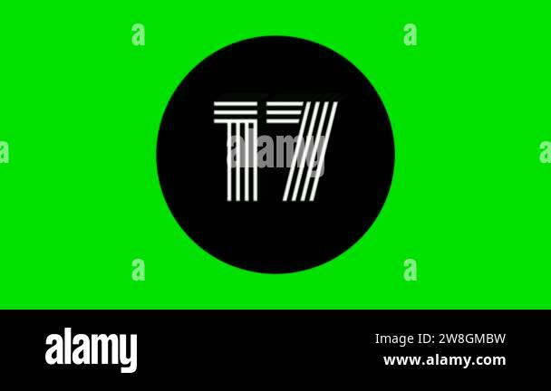 Countdown cartoon animation number 20 to 1 in colorful rotating circle ...