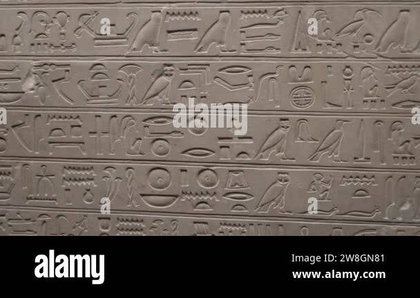 Egyptian hieroglyphs and inscriptions on clay tablets. Ancient Egyptian ...