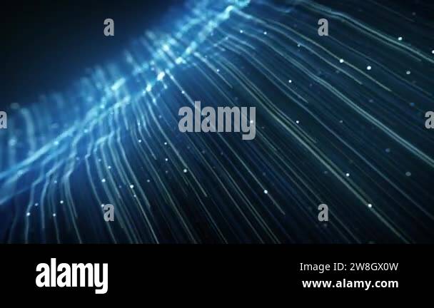 Abstract Light Fiber Strings Flowing Background Loop 4k Animation Of