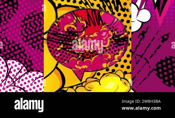 Animated Pop Art Comic Book Speech Bubble Background Cartoon. Motion ...