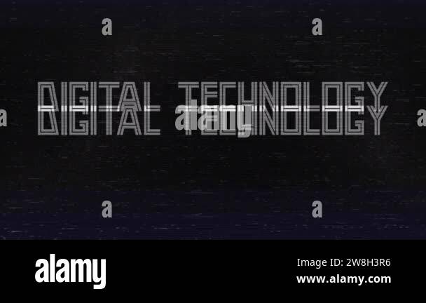 Glitch text intro - Digital Technology. Digital pixel noise vhs effect ...