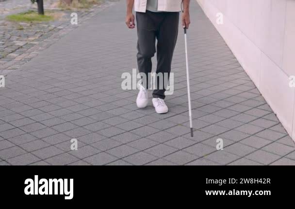 Man physical disability walking stick Stock Videos & Footage - HD and ...