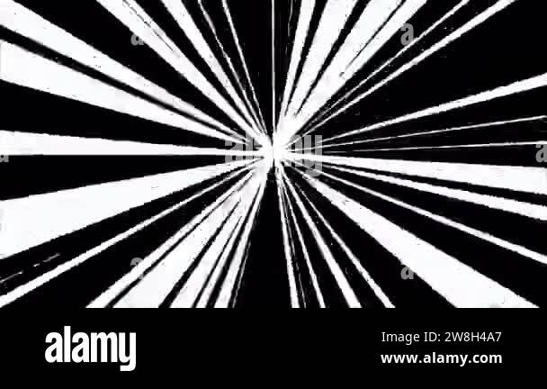 4K Comic Cartoon Super Fast Speed line From Center Loop Animation Black ...