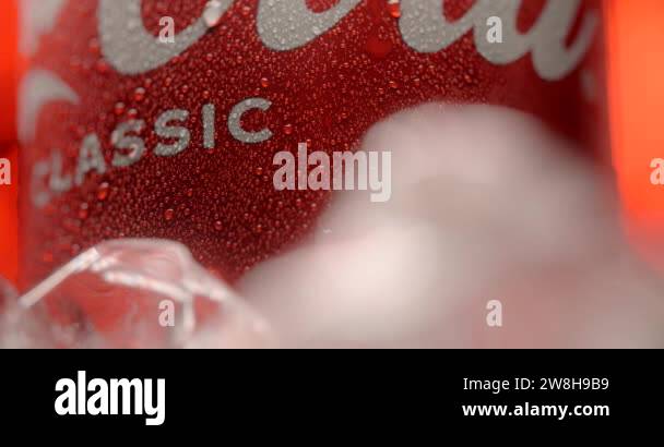 WARSAW, POLAND - SEPTEMBER 12, 2021: product video of the spinning can ...