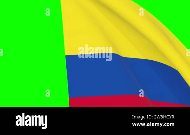 Colombia waving flag transition 4k and 1080 HD seamless loop animation ...