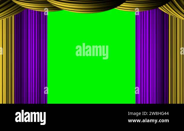 Animated zooming cyan white curtain on green screen chroma key for ...
