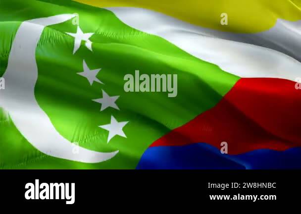 Comoros waving flag. National 3d Comoro flag waving. Sign of Comoros ...