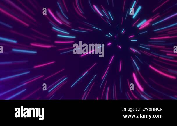 4k abstract cosmic background. Colorful neon glowing rays, lines in ...