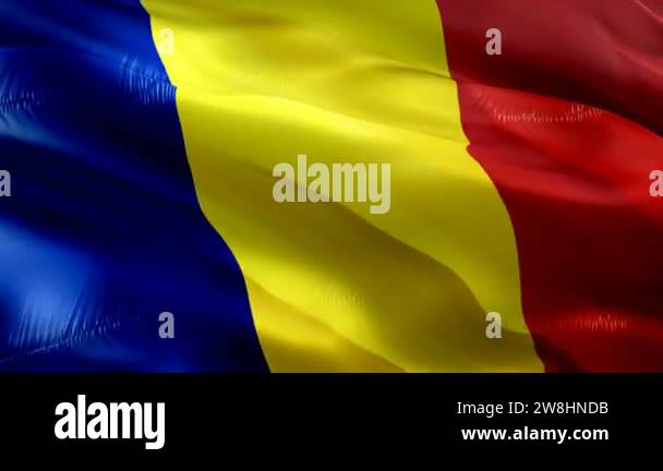 Chad flag Motion Loop video waving in wind. Realistic Chad Flag ...