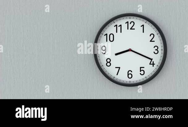 4k Resolution Video: Modern Wall Clock Show The Running Time on a Wall ...