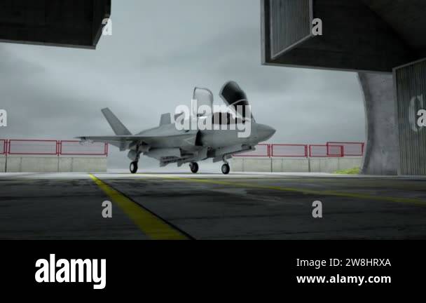 American military jet fighter F-35 . Realistic CG animation Stock Video ...