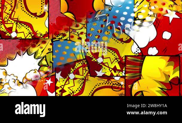 Abstract Comic Book Background. Motion poster. 4k animated Cartoon fast ...