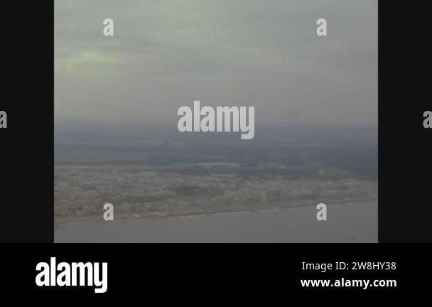 ROME, ITALY JUNE 1975: View from the plane over Rome and landing in 70 ...