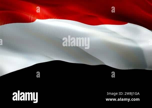 Yemen flag Motion Loop video waving in wind. Realistic Yemen Flag ...