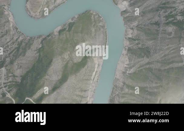 Sulak river in Sulak canyon, Aerial view of the unique natural ...