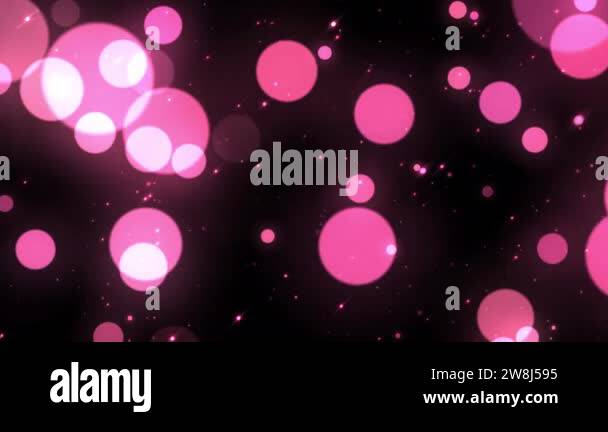 Beautiful Floating Moving Pink Particles Glowing Bokeh Bubbles Lights Seamless Loop Motion