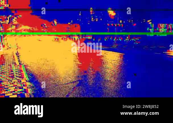 Dynamic image. A shape of blue squares spontaneously changing against a ...
