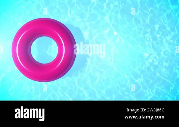 Swimming pool summer background with Swimming pool with float pink swim ...