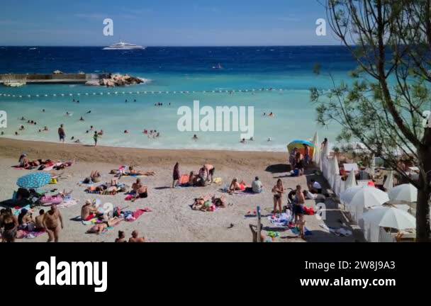 Monte-Carlo, Monaco - August 1, 2021: 8K Swimmers Bathing In The Big ...