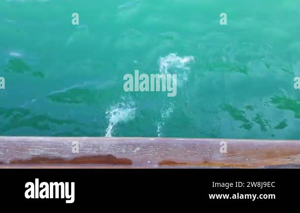 Diesel fumes from boat, environmental protection global warming concept ...