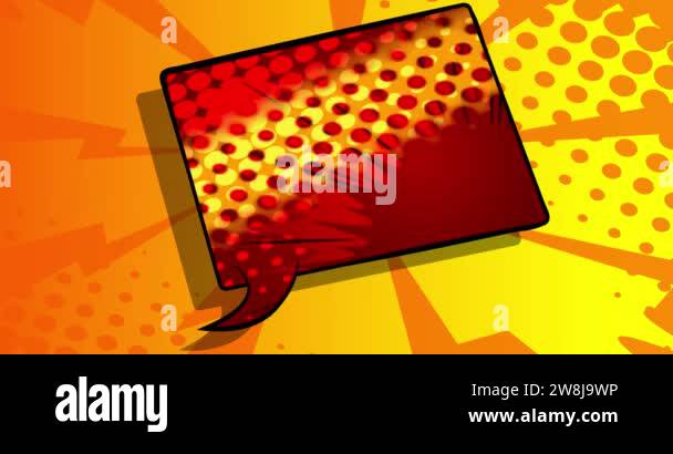 Animated Pop Art Comic Book Speech Bubble Background Cartoon. Motion ...