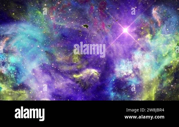 Deep space nebula with stars. Bright and vibrant Multicolor Starfield ...