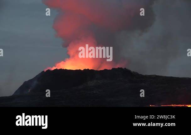 Iceland. Active phase of volcanic eruption.Geldingadalur volcano ...