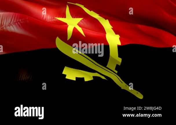 Angola waving flag. National 3d Angolan flag waving. Sign of Angola ...