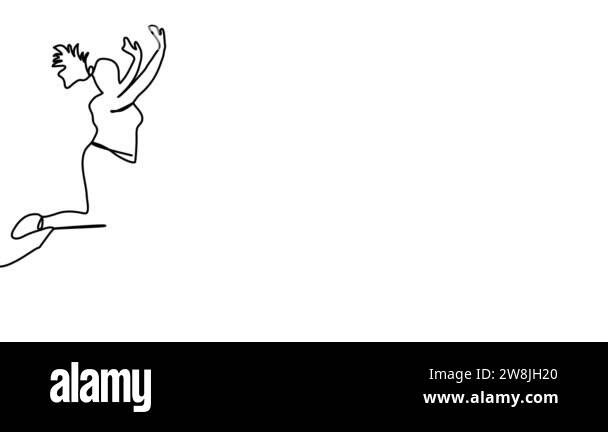 Self drawing simple animation of single continuous one line drawing ...