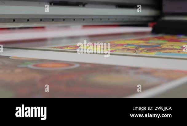 Modern Digital Large format UV printer. Printing production ...