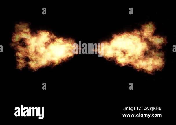 overlay CRT effect flame animation. Burning orange fire on a dark ...