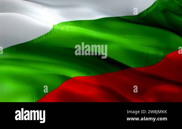 Bulgaria flag video waving in wind. Realistic Bulgarian Flag background ...