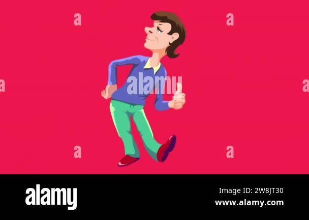 Funny male cartoon character showing a sign of approval with a hand ...