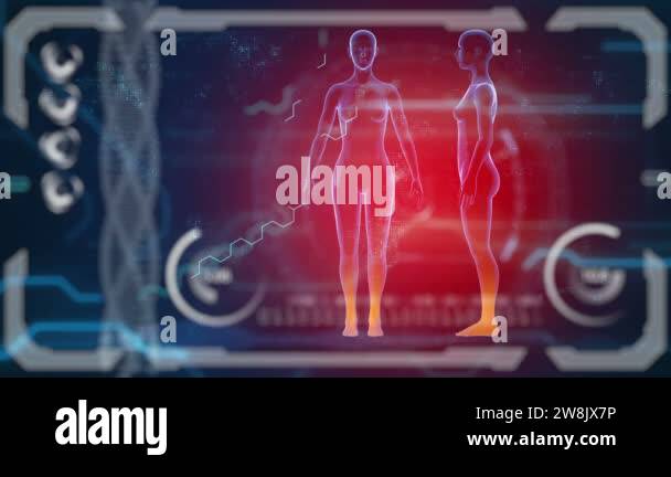 Scanner human body. Futuristic medical hud monitor. Medical concept ...