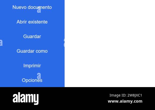 Spanish. Cursor Slides Over and Clicks Save As Title Document. Mouse Pointer on Device Computer ...