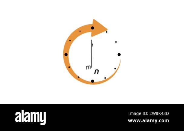 1 minute timer symbol color style isolated on white background. 1 min ...