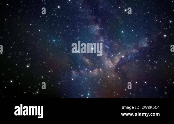 Space travel through a cluster of stars and galaxies to meet unknown ...