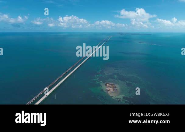 Key West: 7 Mile Bridge Florida Keys United States. Aerial view of ...
