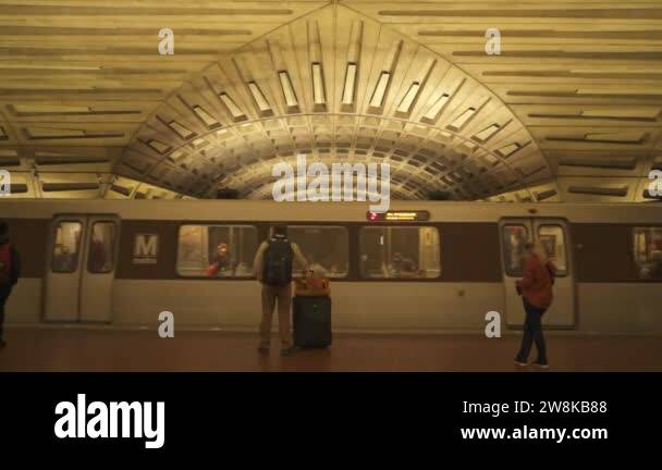 Washington DC, USA Metro System Subway Train Station Beautiful ...
