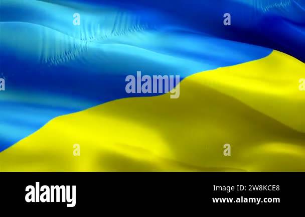 Ukrainian flag Closeup 1080p Full HD 1920X1080 footage video waving in ...
