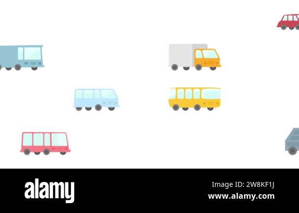 Cars moving. Road traffic. Looped video. Cartoon animation. Motion ...