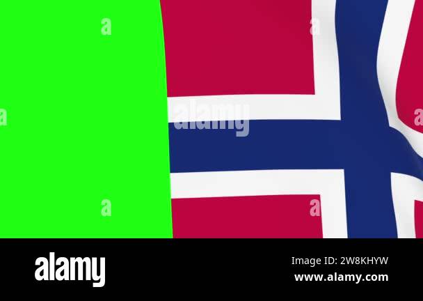 Norway waving flag transition 4k and 1080 HD seamless loop animation ...