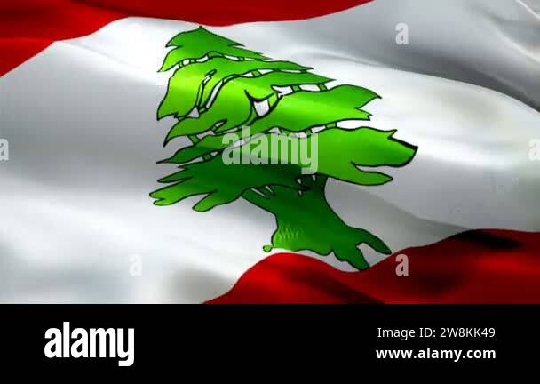 Lebanon waving flag. National 3d Lebanese flag waving. Sign of Lebanon ...