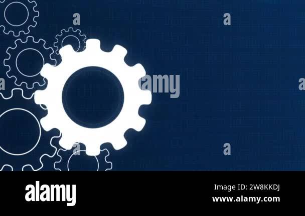 4K Rotating Gear Working Efficiency Loop Animation Background. A good ...