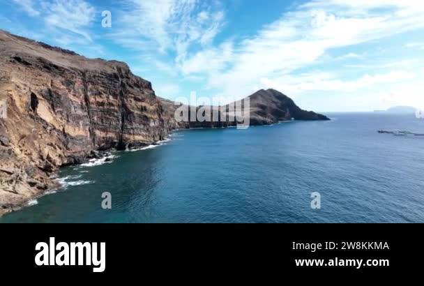 Ponta do Buraco Aerial overview. Epic dramatic overview of rock ...